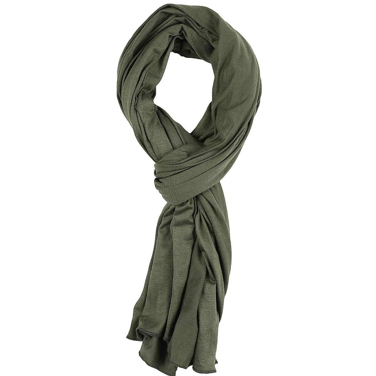 Abeelah Jersey Hijab Scarf - Made in the USA - Islamic, Muslim, African and Indian Fashion Compatible (Olive)