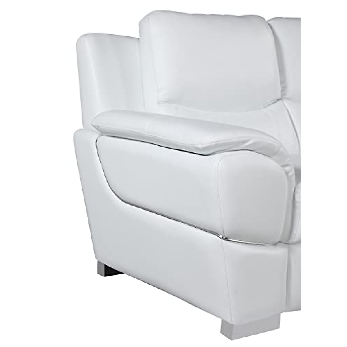 Blackjack Furniture Binion Leather Match Upholstered Modern Living Room Sofa, White