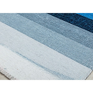 Rugs America Elizabeth Sutton Collection MI15A Flying Colors Stripe Mordern Multicolor Non-Shedding Living Room Bedroom Dining Home Office Area Rug, 5'3" x 7'0"