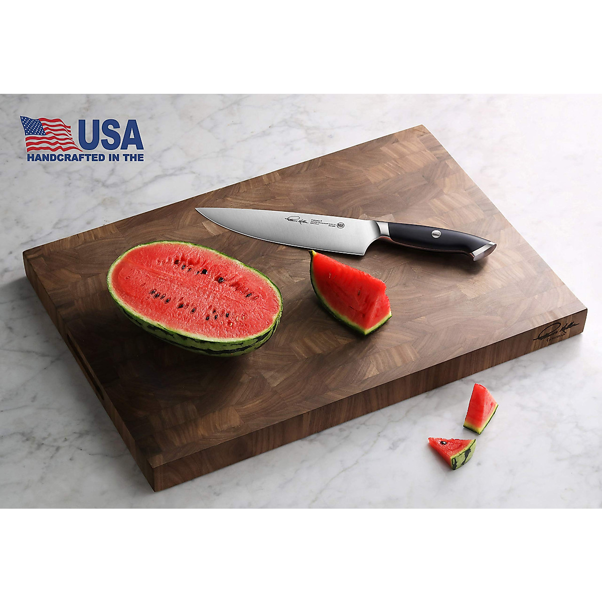 Cangshan | Thomas Keller Signature Collection Walnut End-Grain Cutting Board,14 x 20 x 1.5", Crafted in USA