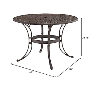 Homestyles Sanibel Black Outdoor Dining Table, Bronze, 48" Table, Sanibel
