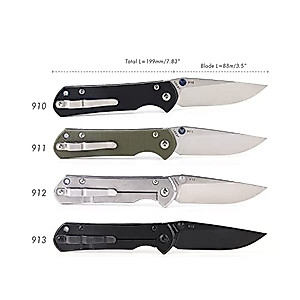 LAND Knives 910 911 912 913 Pocket Folding Knife 12C27 Sandvik Blade Portable Survival Fishing EDC Tool (911)