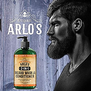 Arlo's 2-in-1 Pro-Growth Beard Wash and Conditioner 12 oz with Pro-Growth Beard Oil 2-PC Kit