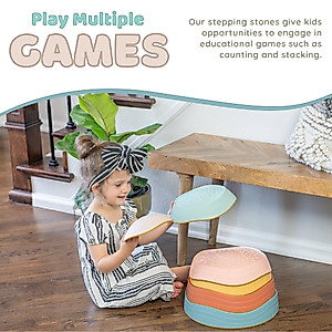 Capri & Camden Co. Balance Stepping Stones for Kids| Sensory Stepping Stones for Toddlers 1-3| Gender Neutral Set of 6 Balance Steps for Obstacle Courses