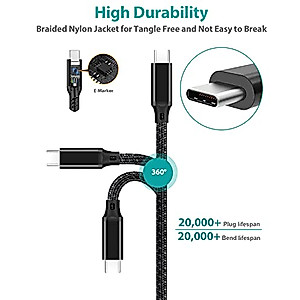 Elfesoul USB 4 Cable, USB C to USB C Cable 5ft, 8K HD Display, 40 Gbps Data Transfer, 240W USB C Charging Cable for Thunderbolt 3/4 Cable, MacBook Pro, Type-C Laptop, Hub, Docking, and More.