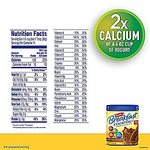 Carnation Breakfast ESSENTIALS Chocolate Powder, 17.7-Ounce Jar (Pack of 3)