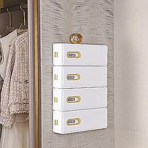 QQXX Underwear Sock Organizer, Wall Mount Drawer Storage Box, Punch-Free Multifunctional Closet Underwear Organizers for Home Bedroom(4pcs, White)