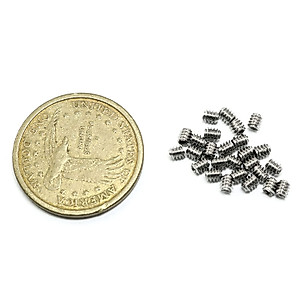 Pro Bamboo Kitchen 25pcs 304 Stainless Steel Full Thread Cup Point Grub Screws #4-40x1/8" Hexagon Hex Socket Set Screws