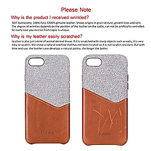 Lopie [Sea Island Cotton Series] iPhone 7 Plus/iPhone 8 Plus Case with Card Holder, Fabric Slim Back Cover with Leather Card Slot Design, Black