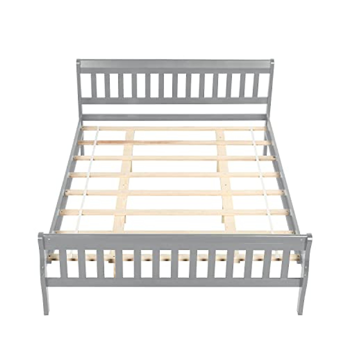 HAUSHECK Queen Bed Frame w/Headboard, Modern Platform Bed with 12" Under Storage Space, Queen Wood Bed Frame No Box Spring Needed for Kids, Teen, Adults, Wooden Slats Support Mattress Foundation