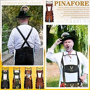 Leumoi 4 Pcs Male Oktoberfest Apron Bavarian Funny Oktoberfest Apron Kitchen Cooking Apron for Oktoberfest Party