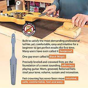 FretGuru Guitar Fret Crowning File - Dual Sided Dagger 2.0 - MD and LG/XL - Ideal for Frets between .080" to .110" wide - Professional Luthier Tool for Electric, Acoustic and Bass Guitars