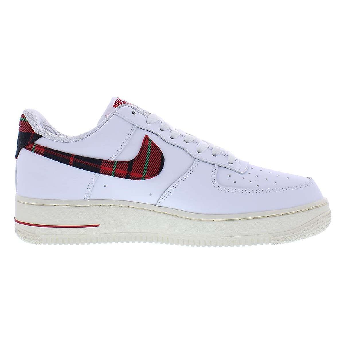 Nike Mens Air Force 1 Lv8 Basketball Shoes (8.5), White/University Red-stadium Green
