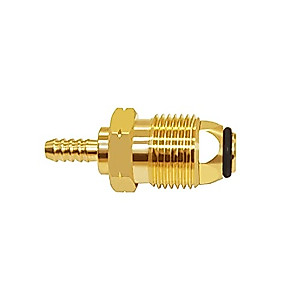 ANPTGHT Soft Nose POL Propane Gas Tank Adapter Plug with Excess Flow X 1/4 Inch Hose Barb Thread Fitting Solid Brass Propane Plug Adapter