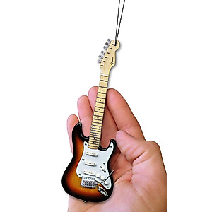 FanMerch 6" Collectible Sunburst Fender Stratocaster Guitar - Miniature Guitar Replica