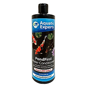 Aquatic Experts PondFirst Pond Water Conditioner - Concentrated Instant Dechlorinator for Fish Ponds, Makes Water Safe for Koi and Goldfish, Made in The USA (500 ml)