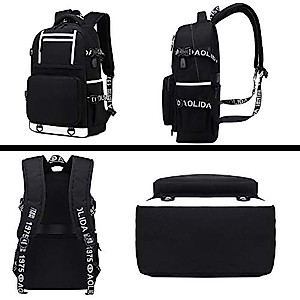 ShangYing's Store Movie Peripheral Products Venom Luminous Multifunction Backpack Travel Fans Laptop Daypack (Style 4)