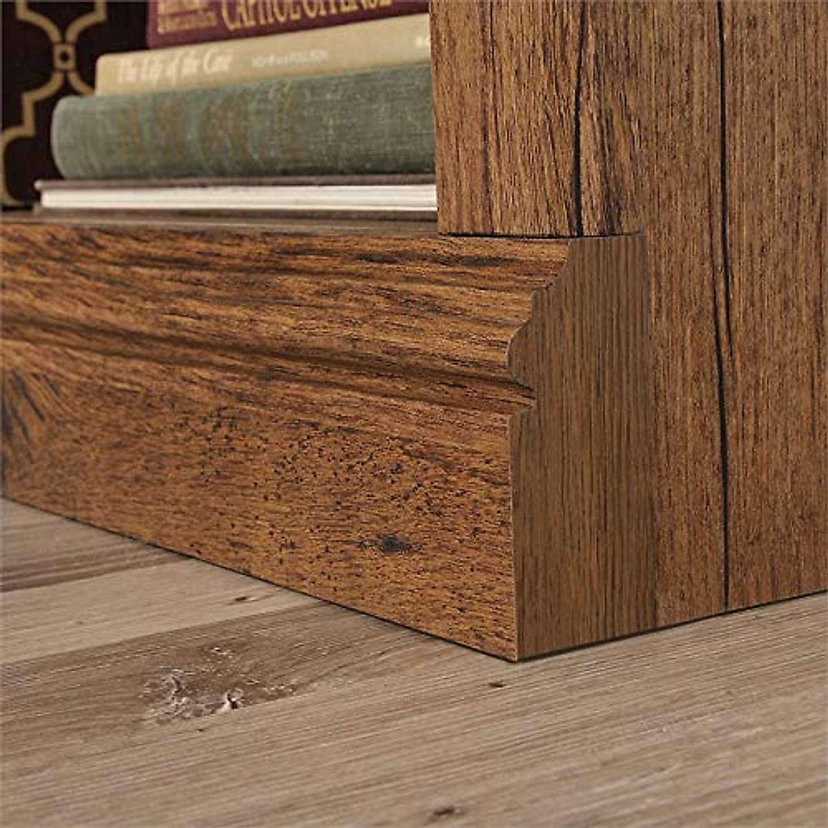 Sauder Misc Storage 5-Shelf Tall Wood Bookcase in Vintage Oak