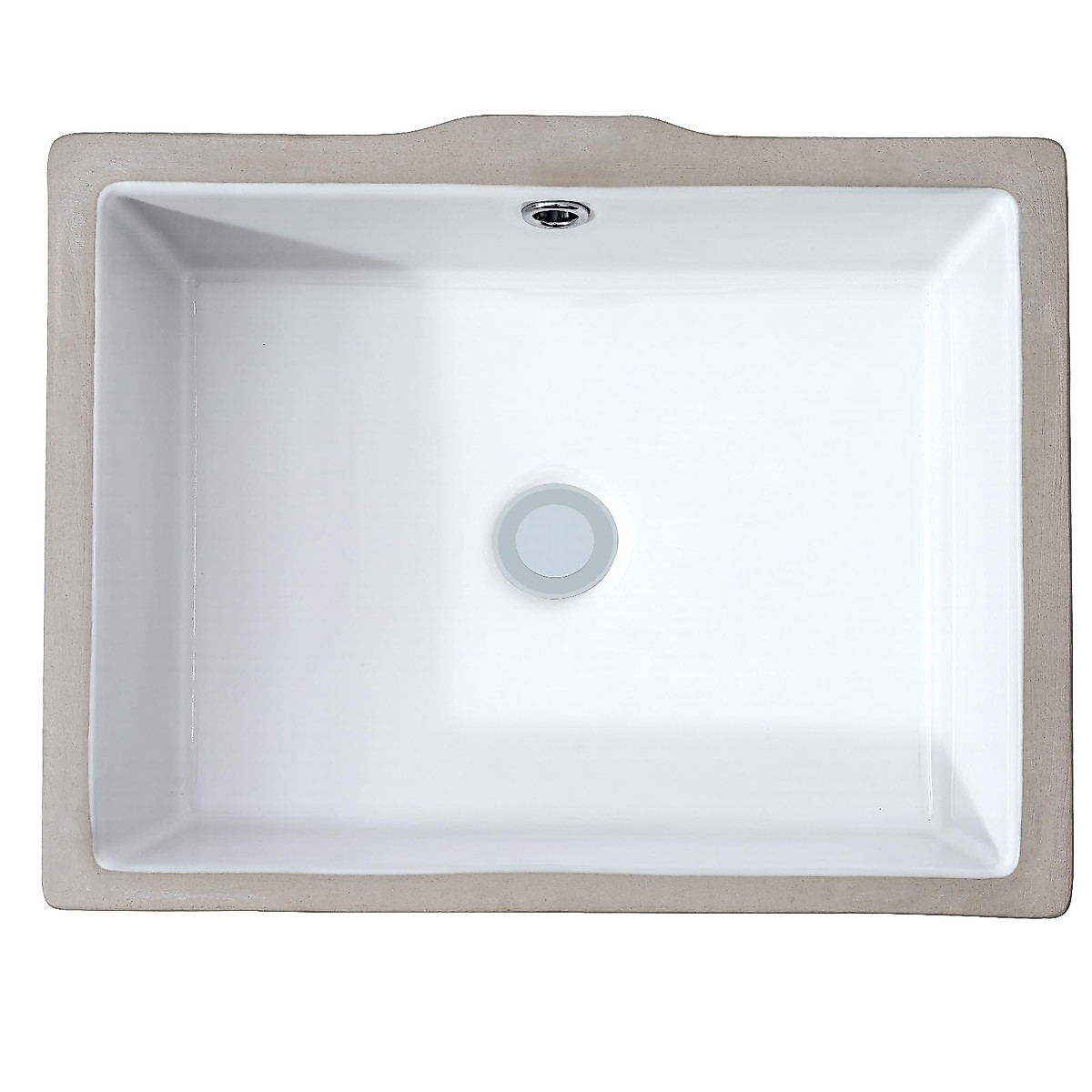 AMASHEN 16.8" Rectangular Undermount Bathroom Sink, Small Vitreous China Vanity Sink with Overflow, White