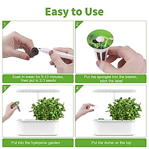 121 Pcs Seed Pod Kit for AeroGarden, Hydroponics Garden Accessories for Hydroponic Growing System, Grow Anything Kit with 30 Grow Sponges, 30 Grow Baskets, 30 Pod Labels, 30 Grow Domes, 1 Tweezer