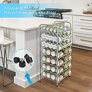 Can Organizer for Pantry 7-tier Can Organizer Can Good Organizer for Pantry Shelf Holds up to 84 Cans Can Rack Dispenser for Pantry, Kitchen, Cabinet Silver