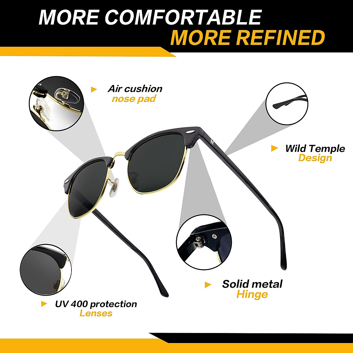 GroomBrideGifts Groomsmen Gifts Sunglasses - Set Of 8 Pcs Bachelor Party Favors For Groomsman,Team Groom, Best Man(Metal)