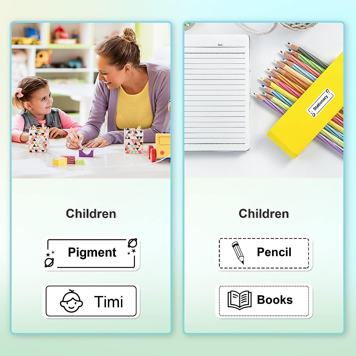 Nelko Genuine P21 Label Maker Tape, 14x40mm (0.55"x1.57"), Standard Laminated Thermal Label Tape Replacement, for Home Office, 180 Labels/Roll, White