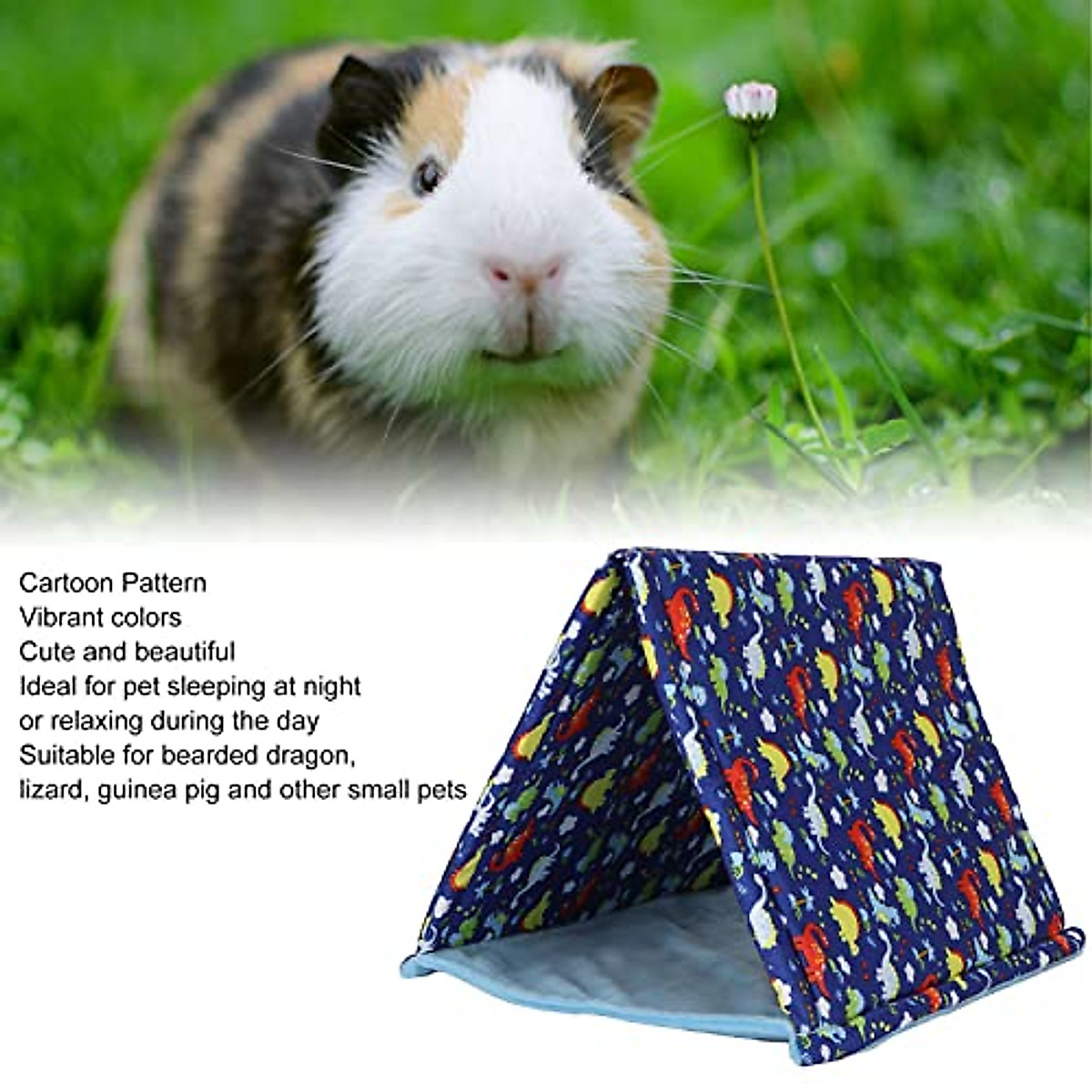 Reptile Sleeping Bed, Soft Warm Lizard Hideout Tent Bed for Bearded Dragon Leopard Gecko Lizard