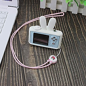 Kids Camera with White Rabbit Protective Case, 2 Inch HD Screen Camera for Kids, Children’s Selfie Camera, Multifunction Camera Including 16G Memory Card(Blue)