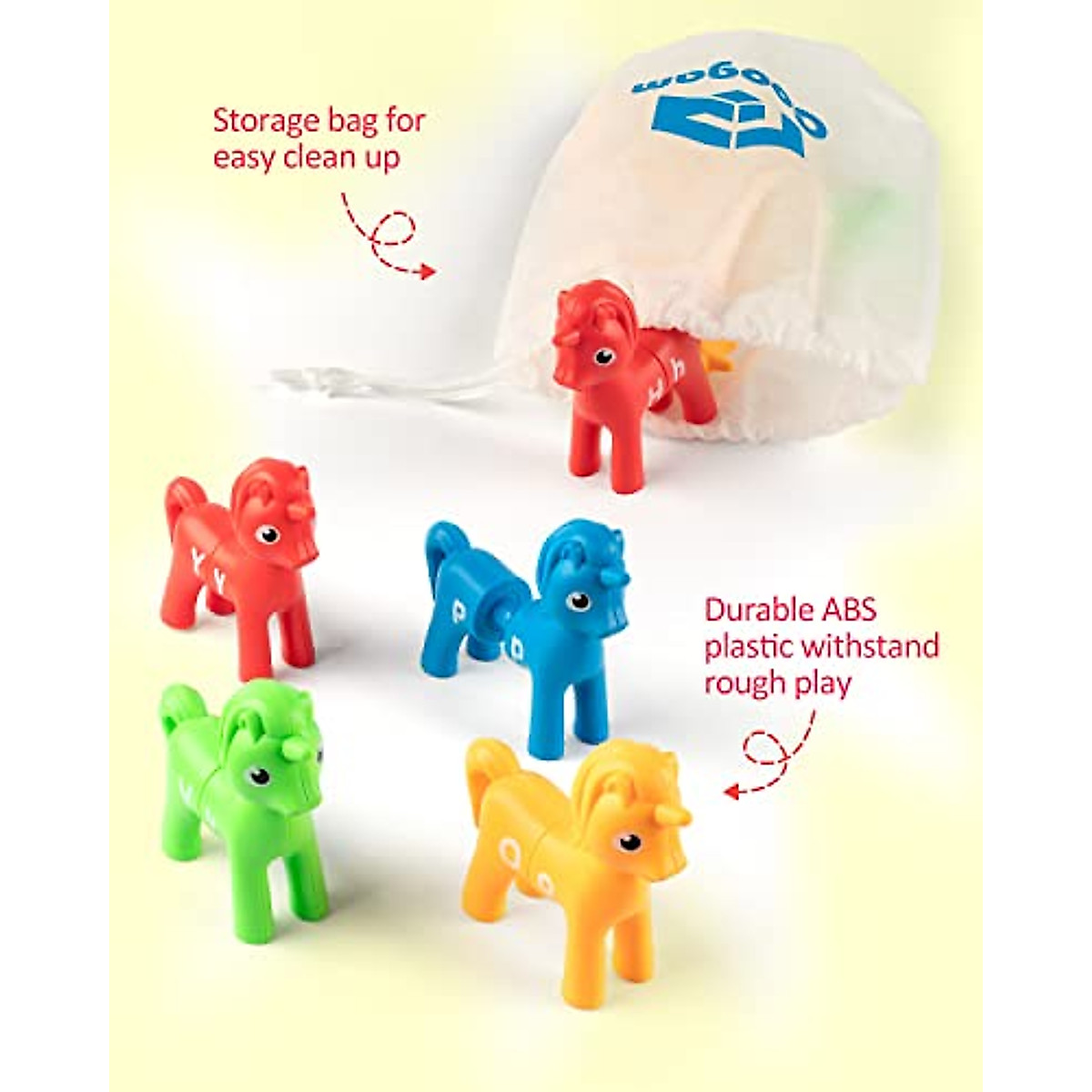 Coogam Unicorn Uppercase & Lowercase Letters Matching Game,13pcs Double-Sided ABC Letter Toys with 26 Alphabet Recognition Match Games Preschool Educational Montessori Toys for Toddlers Boys Girls