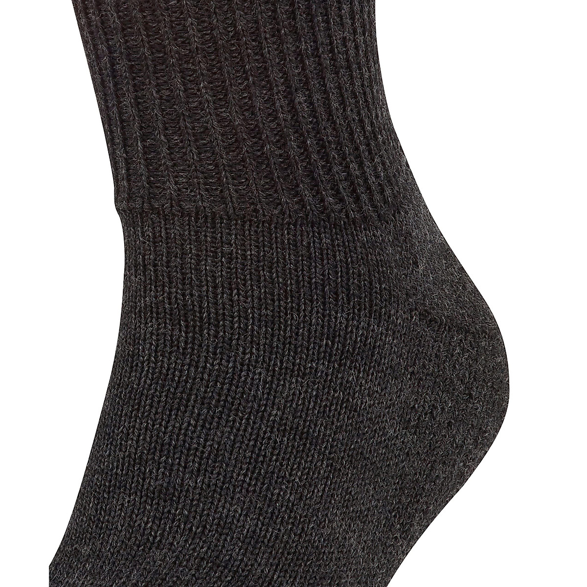 FALKE Unisex Walkie Ergo Socks, Crew Length, Thick Sole, Hiking Sock, Breathable, Moisture-Wicking, Merino Wool, Grey (Anthracite Melange 3080), 9-10, 1 Pair