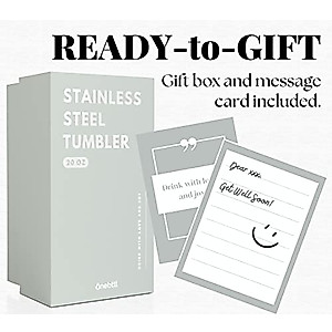 Onebttl Cancer Gifts for Women, Men, 20oz Insulated Mugs With Lid, Surgery Gifts for Friends With Cancer, Chemo Patients - Cancel Cancer