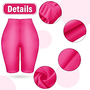 80s 90s Outfit for Woman Hip Hop Costume Legging Rapper Sunglasses Gold Chain Earring Party Accessories(XX-Large,Rose Red)