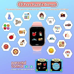 Smart Watch for Kids Gift for Girls Toys Age 6-8 Kids Game Smart Watches for Girls Boys 8-10 with 24 Games Video Camera Music Alarm Educational Birthday Gifts Ages 6 7 8 9 10 11 12 Years Old (Pink)