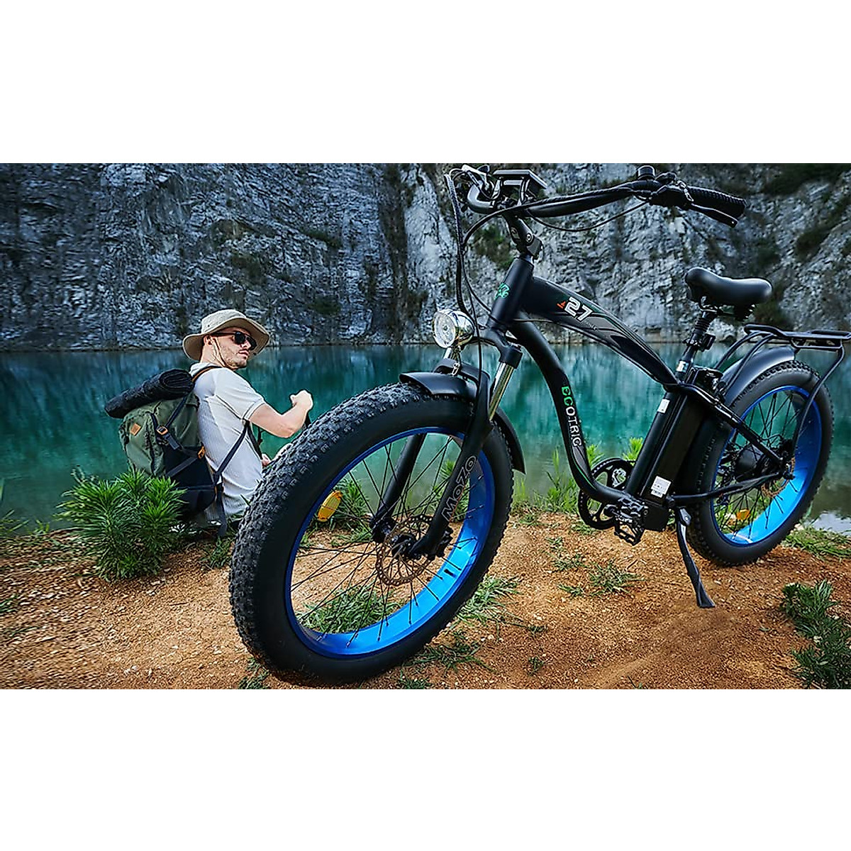 ECOTRIC Electric Bike 26" Fat Tire 750W Electric Bicycles 48V 13AH Removable Large Battery Beach Snow Mountain E-Bike for Adults UL Certified with Dual Shock Absorber & Shimano 7-Speed