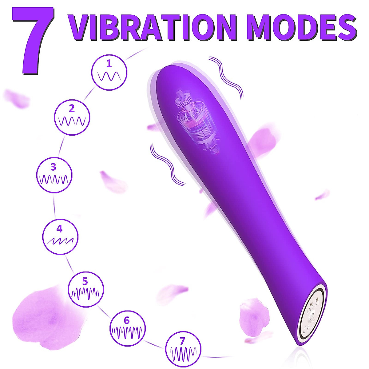 Vibrating G Spot Dildo Vibrator Adult Sex Toys for Woman, 7 Vibration Bullet Clitoral Stimulator Vibrators Waterproof Clitoris Vaginal and Anal Prostate Massager Stimulation Toy for Couple