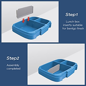 Zebrabox Lunch Box Insert Divider Compatible with Bentgo Fresh, Insert Divider for Bento Box,for Bentgo Adult Lunch Box - Large Bento Box Divider(2 pack)