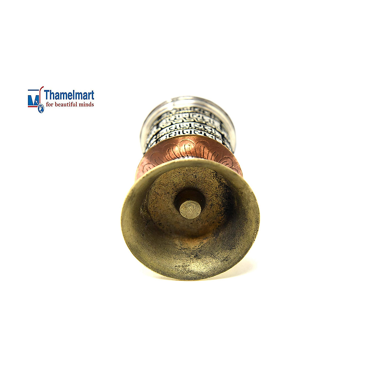 Thamelmart 4 Inch Height Very Artistic Stand Tibetan Prayer Wheel Om Mane Padme Hum Hand Crafted in Nepal