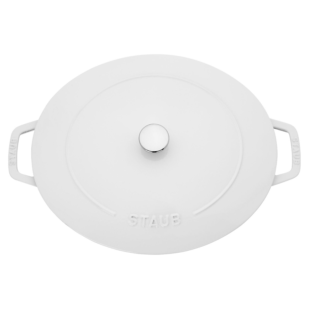 STAUB Specialty Shaped Cast Iron 6.25-qt Shallow Oval Dutch Oven-White