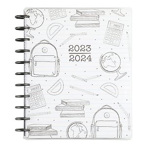 Happy Planner Disc-Bound School Planner and Calendar, 12-Month Daily, Weekly, and Monthly July 2023–June 2024 Planner, Vertical Layout, Mail Call Theme, Big Size, 8 1/2 Inches by 11 Inches
