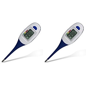 Apex Large Face LCD Fast Read Digital Thermometer for Adults and Children - Instant Read Thermometer for Fever Detection with Quick 10 Second Read Time (Packaging May Vary) (Pack of 2)