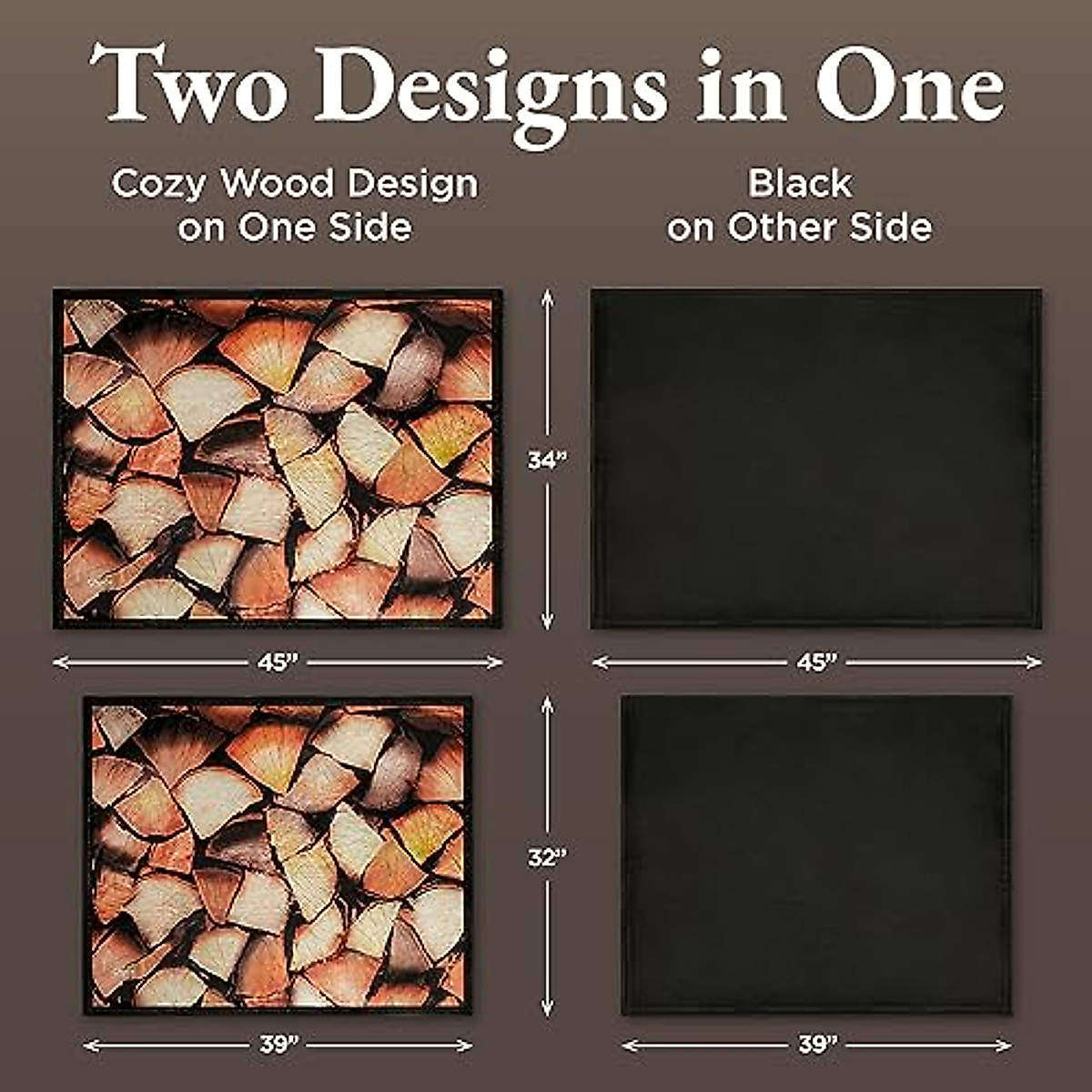 Choice Home Goods Magnetic Fireplace Cover - Cozy Wood Design Fireplace Draft Blocker - Fire Place Cover for The Living Room - Fireplace Insulation Draft Stopper - Fireplace Blanket - 39 x 32”