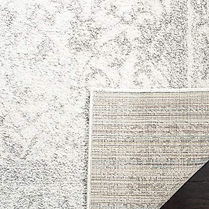 SAFAVIEH Adirondack Collection Area Rug - 9' x 12', Ivory & Silver, Oriental Distressed Design, Non-Shedding & Easy Care, Ideal for High Traffic Areas in Living Room, Bedroom (ADR109C)