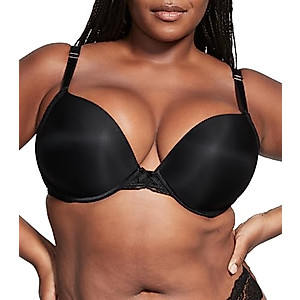 Victoria's Secret Dream Angels Push Up Bra, Padded, Plunge Neckline, Bras for Women, Black (34DD)