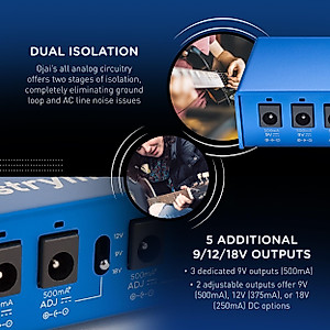 Strymon Ojai R30 Expandable High Current Guitar Pedal Power Supply for 9V, 12V and 18V effects Pedals, Five Outputs with 500mA of Current