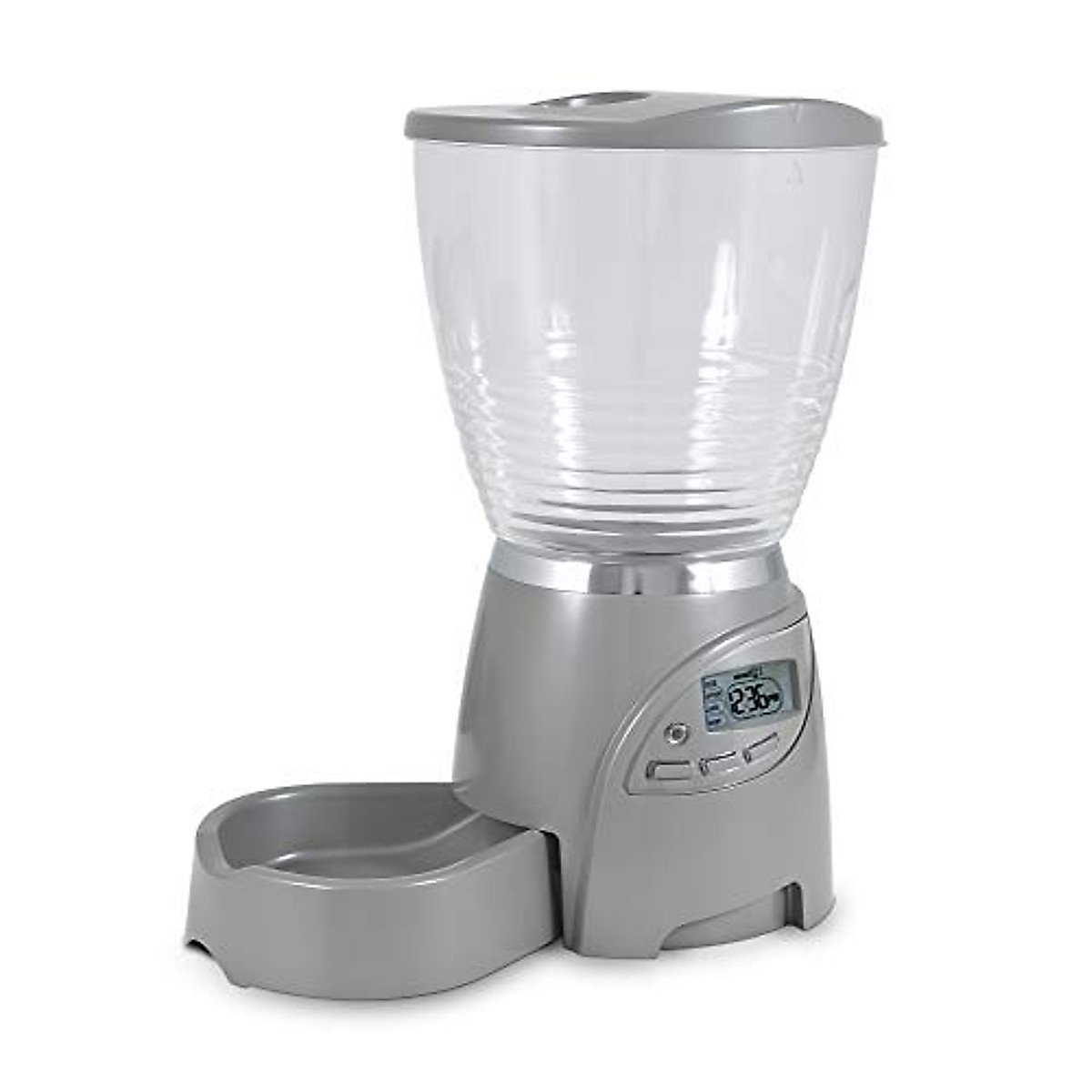 Petmate Portion Right Programmable Dog and Cat Feeder 2 Sizes Brushed Nickel