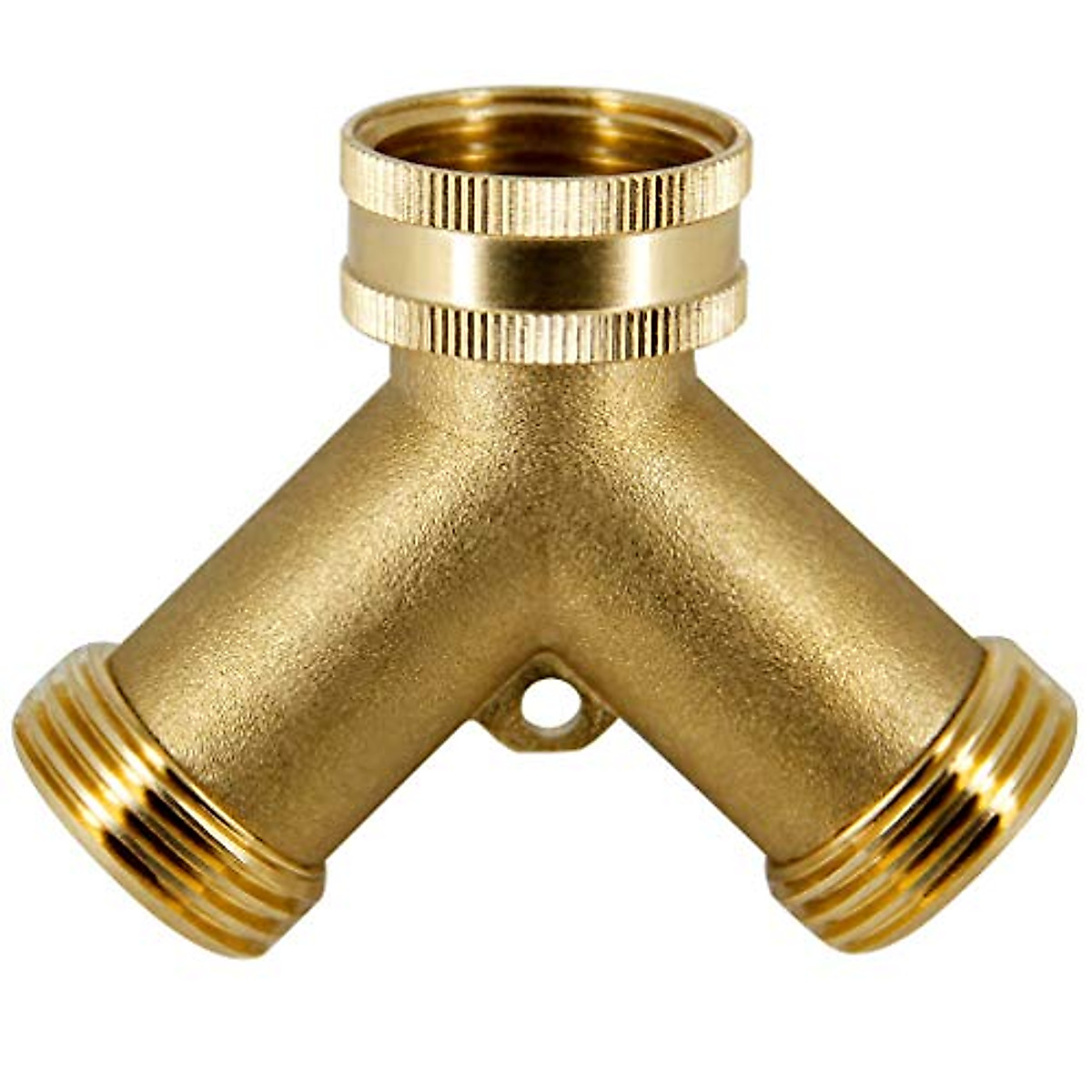 ATDAWN 2 Way Brass Hose Splitter, 3/4" Brass Hose Connectors, Y Connector Garden Hose Adapter, 2 Pack