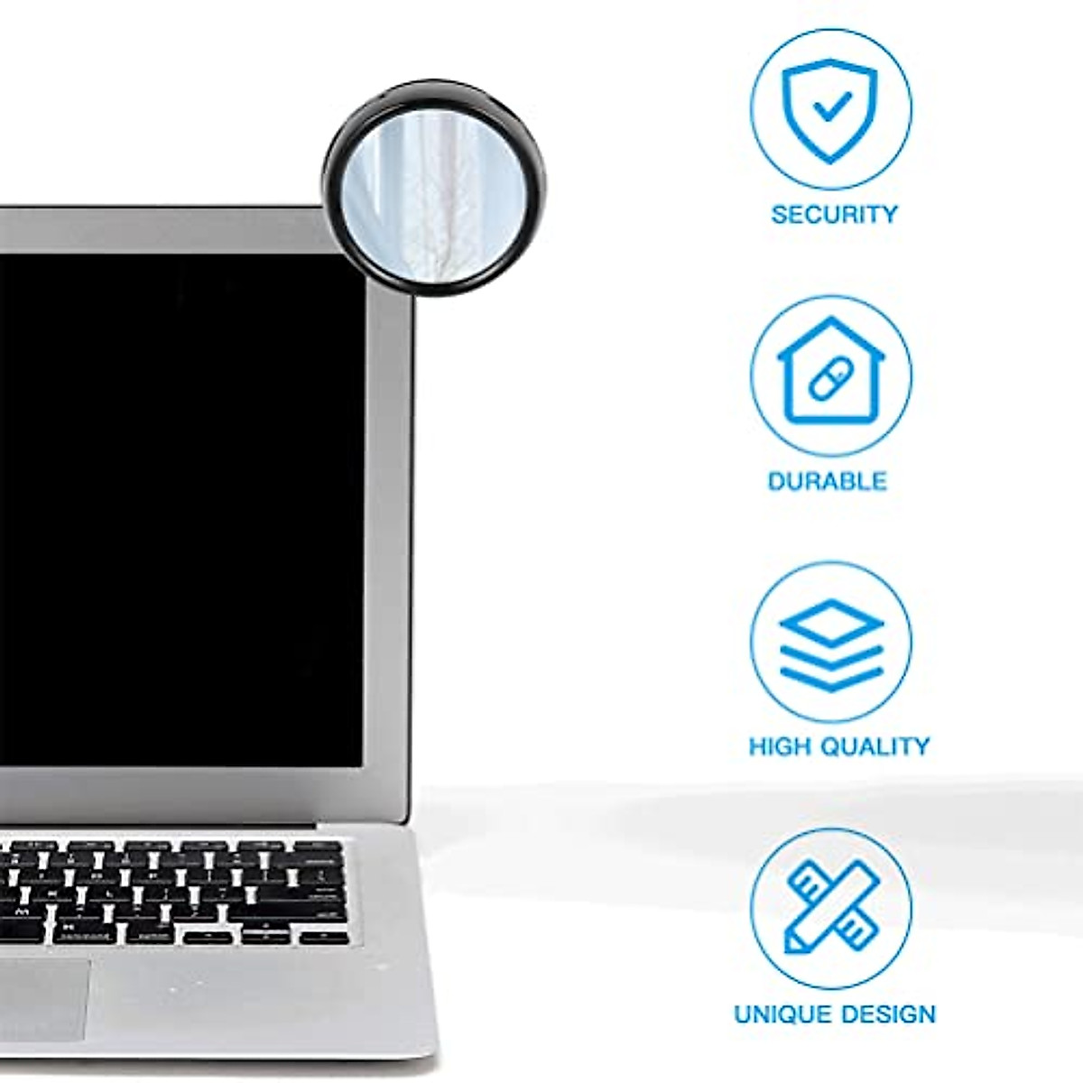 ULTECHNOVO Computer Rearview Mirror Desk Blind Spot Mirror Monitor Round Indoor Security Mirror for Office 2pcs