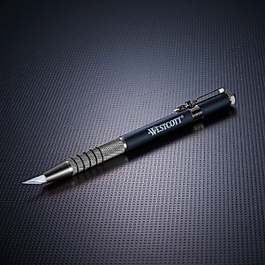 Westcott 16963 Pen-Style Retractable CarboTitanium Bonded Hobby Knife, Silver