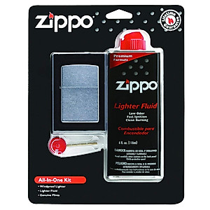 Zippo 24651 All-in-One Kit Silver + Zippo Fuel Street Canister Chrome